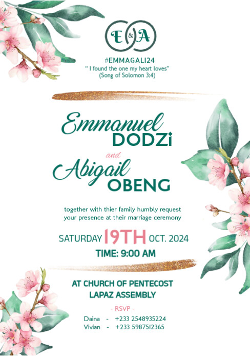 White Professional Wedding A5 invitation Template | PosterMyWall