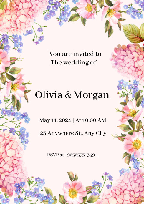 White Professional Wedding Invitation Cards Template | PosterMyWall