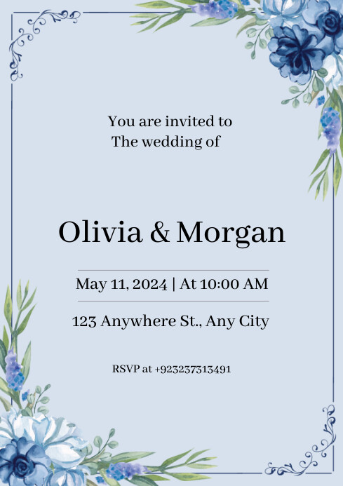 White Professional Wedding Invitation Cards Templat | PosterMyWall