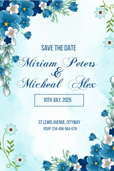 White Professional Wedding Invitation Cards Poster Templat | PosterMyWall