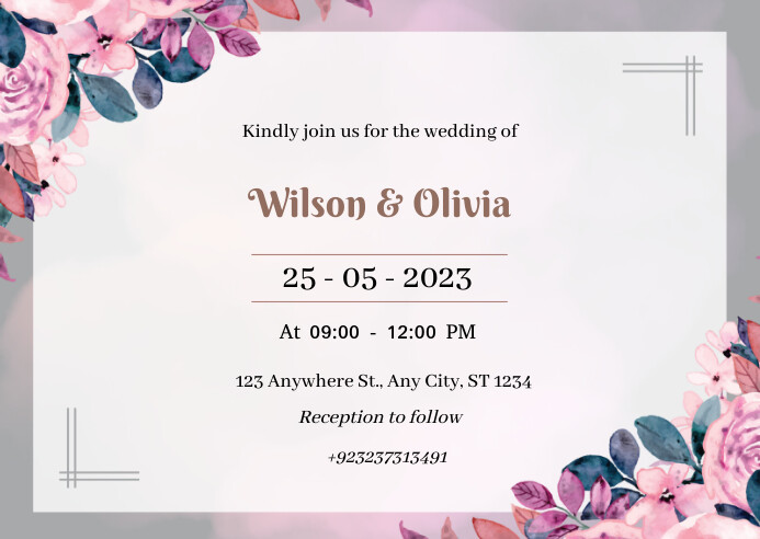 White Professional Wedding Invitation Cards P Template | PosterMyWall