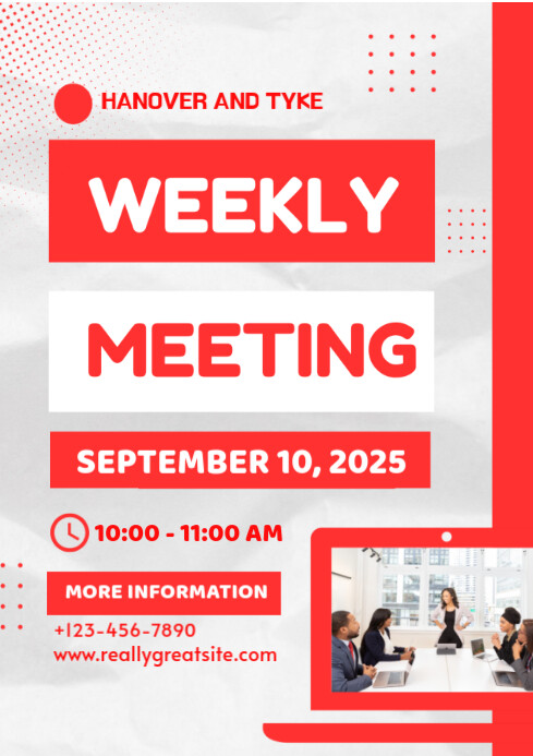 Copy of White Professional Weekly Meeting Post A4 | PosterMyWall