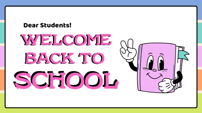 White Professional Welcome Back To School Digital Display (16:9 ...