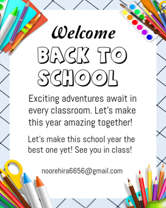 White Professional Welcome Back To School Poster Instagram Portrait ...