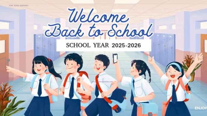 White Professional Welcome Back To School Video Digital Display (16:9 ...