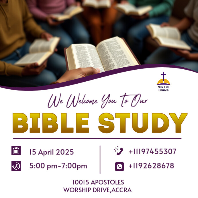 Copy of White Professional Welcome Bible Study Bible Study Wek Church ...