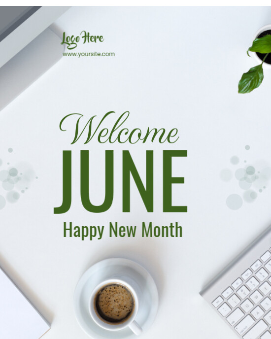 White Professional Welcome June Template | PosterMyWall