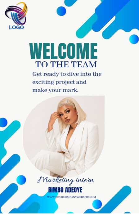 White Professional Welcome To The Team Tabloid Template | PosterMyWall