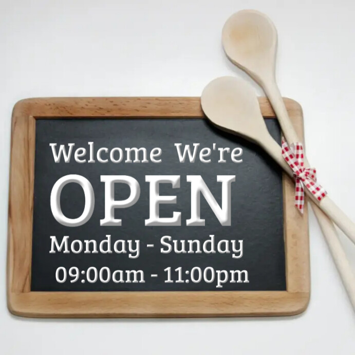 White Professional Welcome We Are Open Now In Template | PosterMyWall