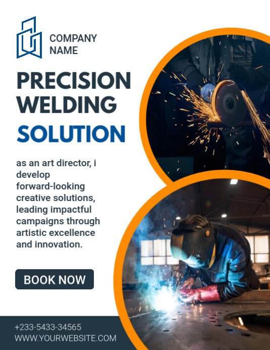 White Professional Welding Flyer (us Letter) Template | PosterMyWall