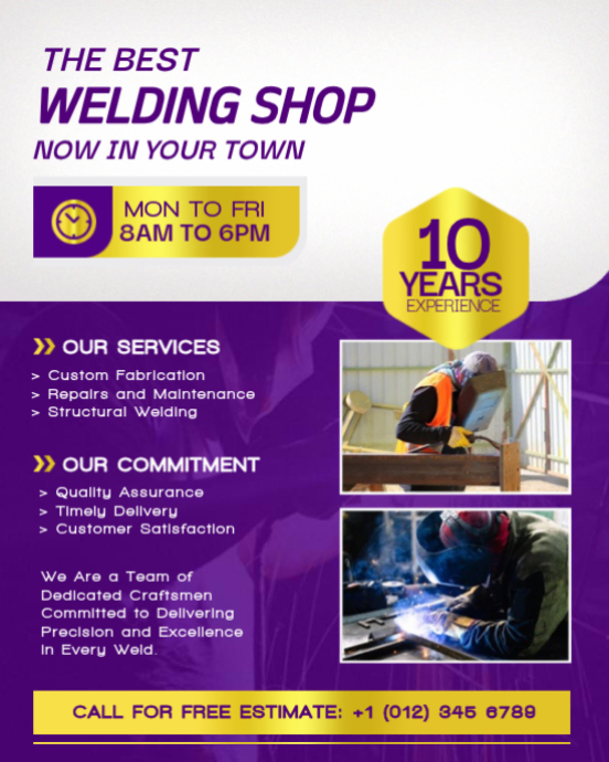 White Professional Welding Shop Promotion Flyer Template - Custom ...