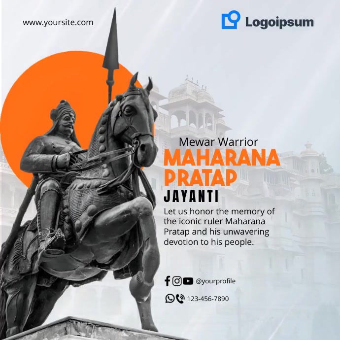 White Professional White Maharana Pratap Jaya Template | PosterMyWall
