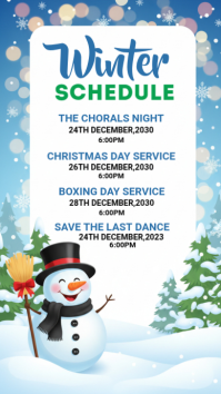 White Professional Winter Program Schedule Template Instagram Story ...