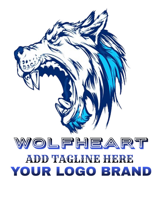 Plantilla de White Professional Wolf Heart Logo Design In | PosterMyWall
