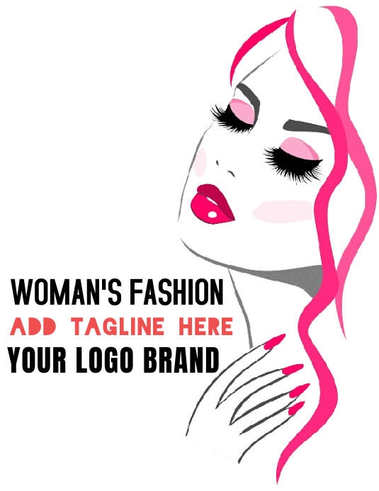 White Professional Woman's Fashion And Logo D Template | PosterMyWall