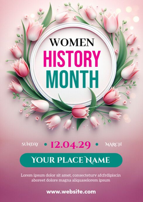 White Professional Women's History Month 2025 Celebration Flyer A4 ...