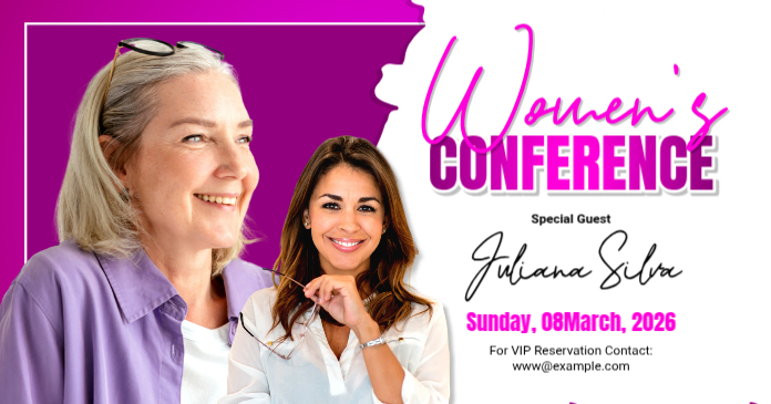 White Professional Women Conference Facebook Shared Image Template ...