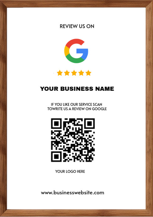 Copy of White Professional Wooden Business Review Card A5 | PosterMyWall