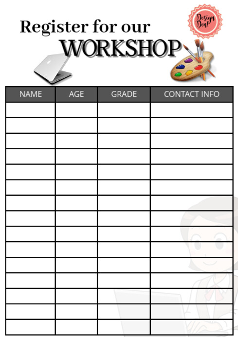 White Professional Workshop Registration A4 Template | PosterMyWall