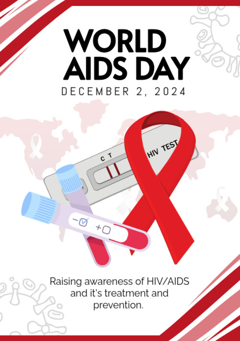 White Professional World Aids Day A4 Template | PosterMyWall