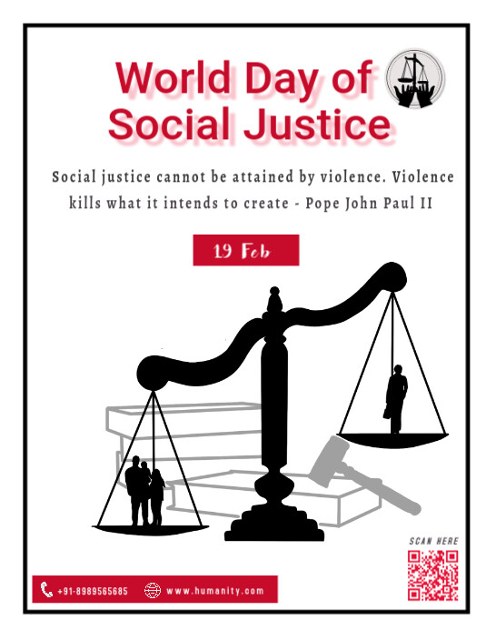 Copy of White Professional World Day Of Social Justice Flyer (us Letter ...