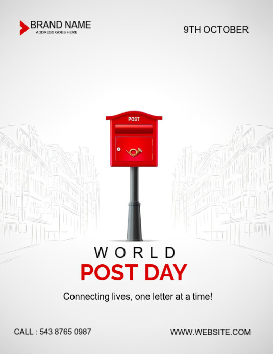 White Professional World Post Day Flyer (us Letter) Templat | PosterMyWall
