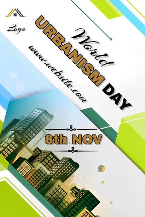 White Professional World Urbanism Day Poster Template | PosterMyWall