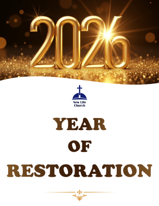 Copie de White Professional Year Of Restoration 2026 Church Flyer ...