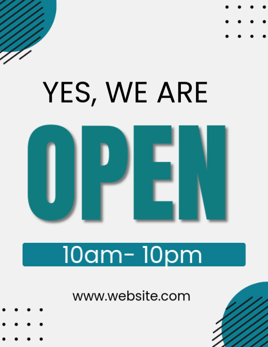 White Professional Yes We Are Open Flyer (us Letter) Template ...