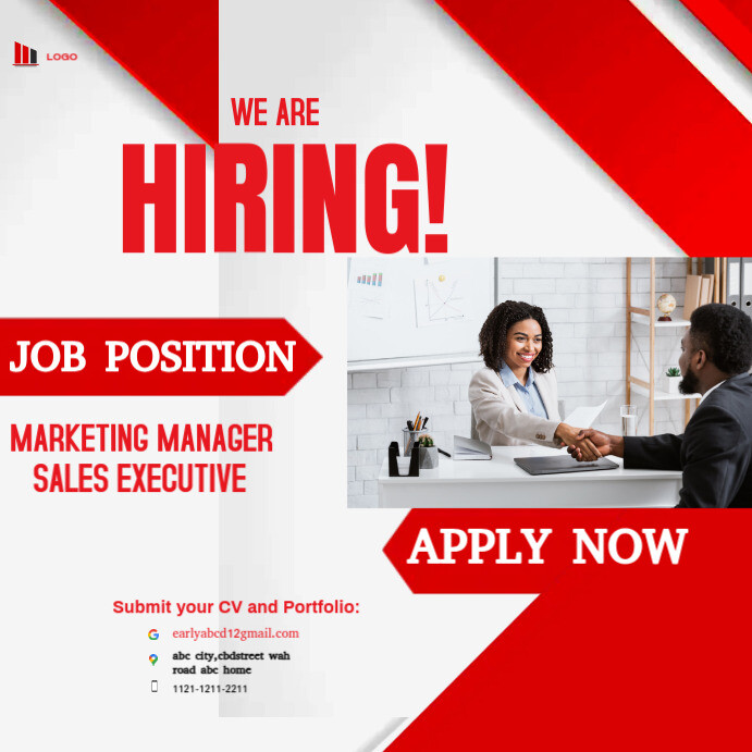 Copy of White Professional Your First Choice Job Are | PosterMyWall