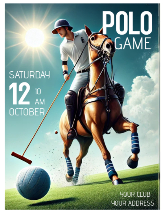 Plantilla de White Professionale Polo Game Volantino (us Letter ...