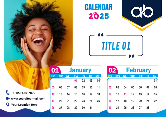 White Professionnel Table Calendar 2025 A5 Template | PosterMyWall