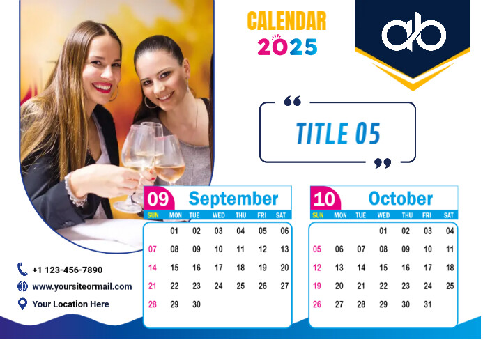 White Professionnel Table Calendar 2025 A5 Template | PosterMyWall