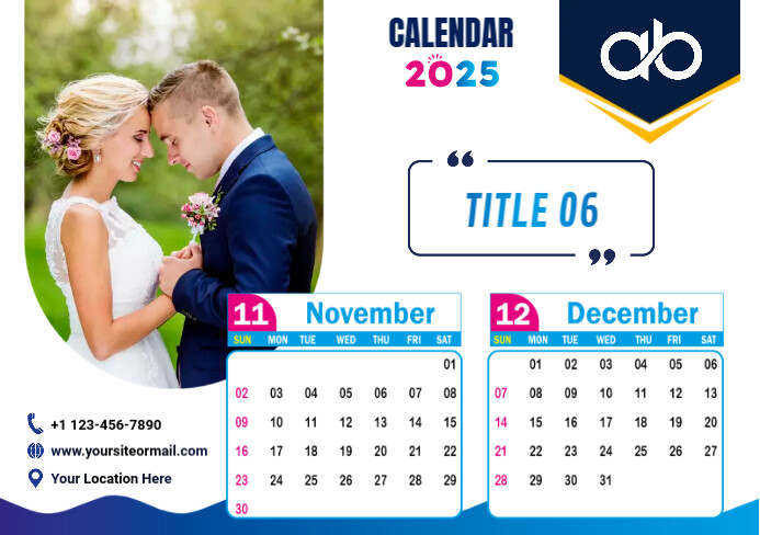 White Professionnel Table Calendar 2025 A5 Template | PosterMyWall