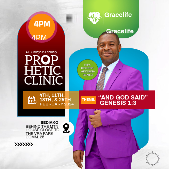 White Prophetic Clinic Event Instagram Post Template | PosterMyWall