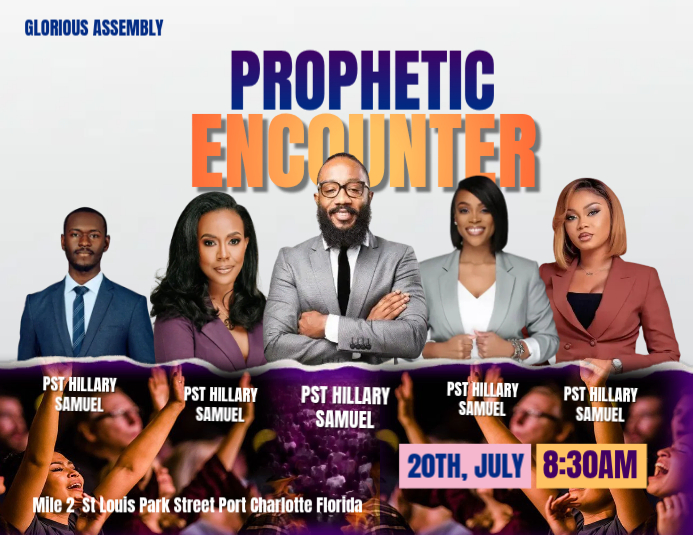 White Prophetic Encounter Event Flyer Template | PosterMyWall
