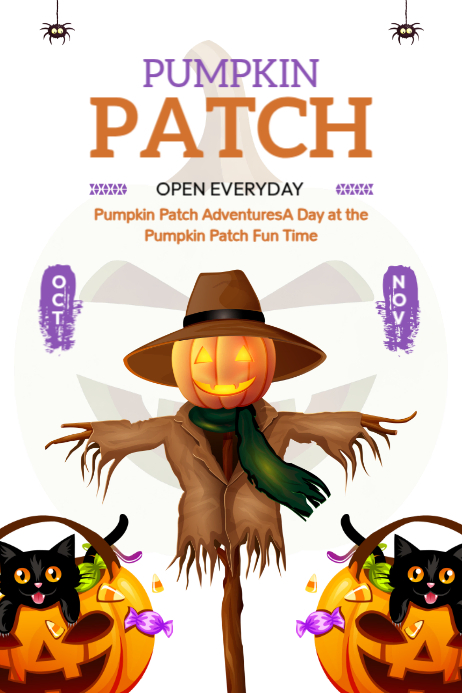 White Pumpkin Patch Flyer Poster Template | PosterMyWall