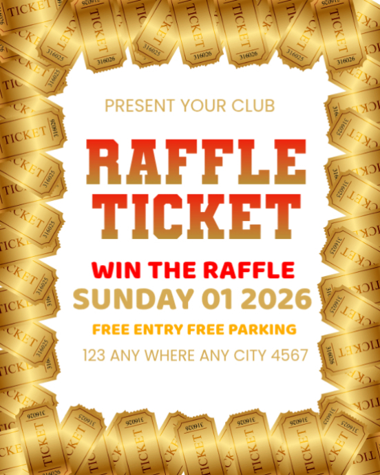 White Raffle Event Instagram Portrait Template | PosterMyWall