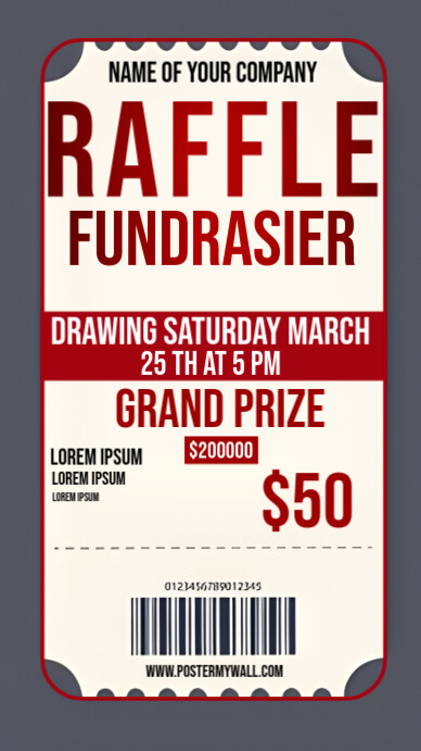 White Raffle Ticket Instagram Story Template | PosterMyWall