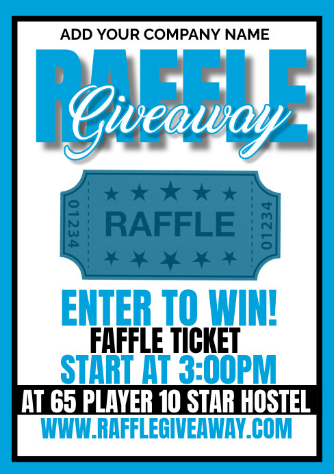 White Raffle Tickets A5 Template | PosterMyWall