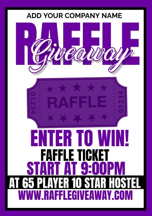 White Raffle Tickets A5 Template | PosterMyWall