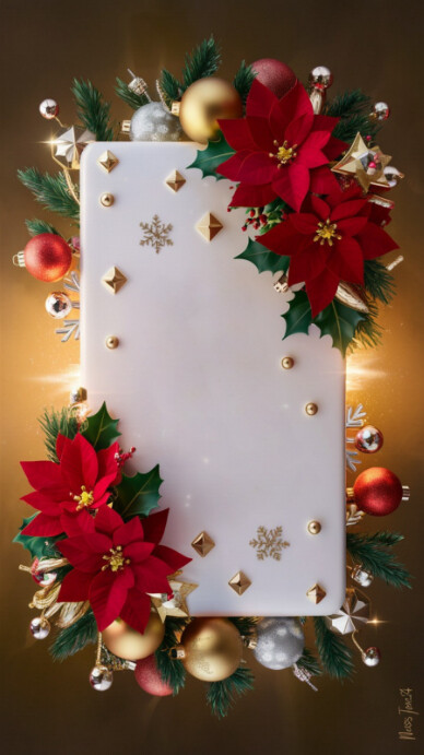 Copy of White rectangular Christmas card design | PosterMyWall