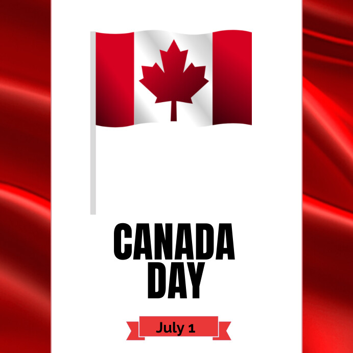 White Red Joyful Canada Day Flier Celebration Template | PosterMyWall