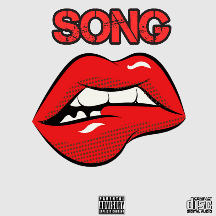 White Red Lips Album Cover Album Cover Template | PosterMyWall