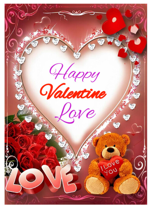 White - Red Valentine Card Frame Template | PosterMyWall