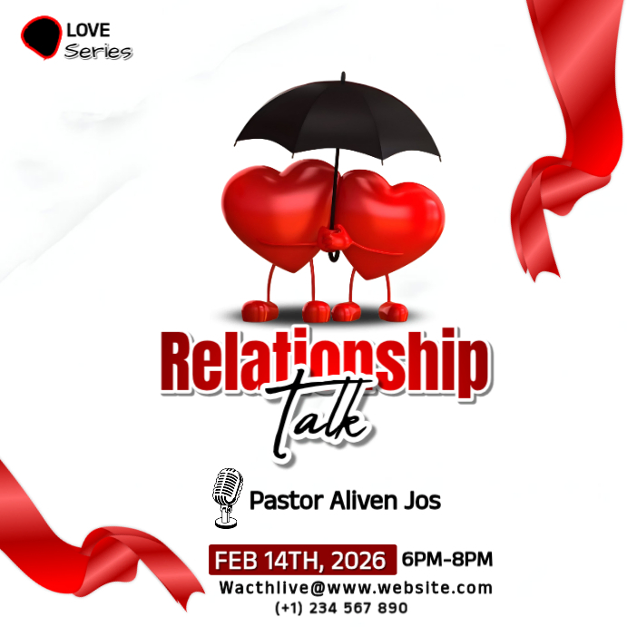 White Relationship Talk Event Square Template | PosterMyWall