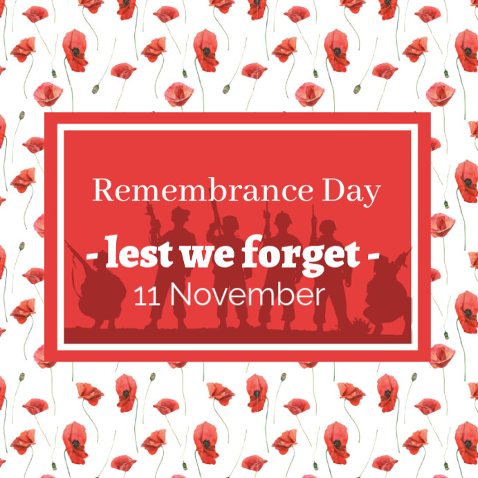 White Remembrance Day Instagram Post Template | PosterMyWall
