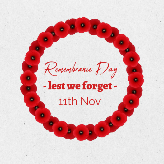 White Remembrance Day Instagram Post Modelo | PosterMyWall