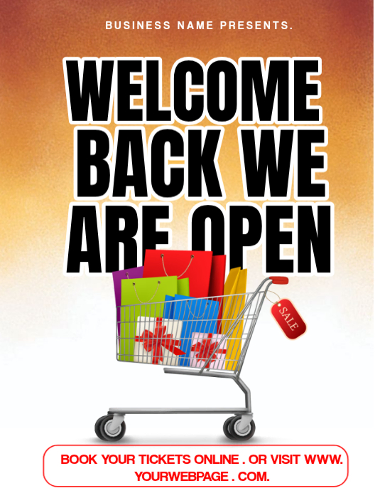 Plantilla de White Reopening Announcement Flyer | PosterMyWall