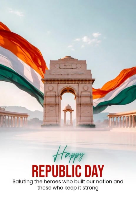 Plantilla de White Republic Day Celebration Poster Video | PosterMyWall